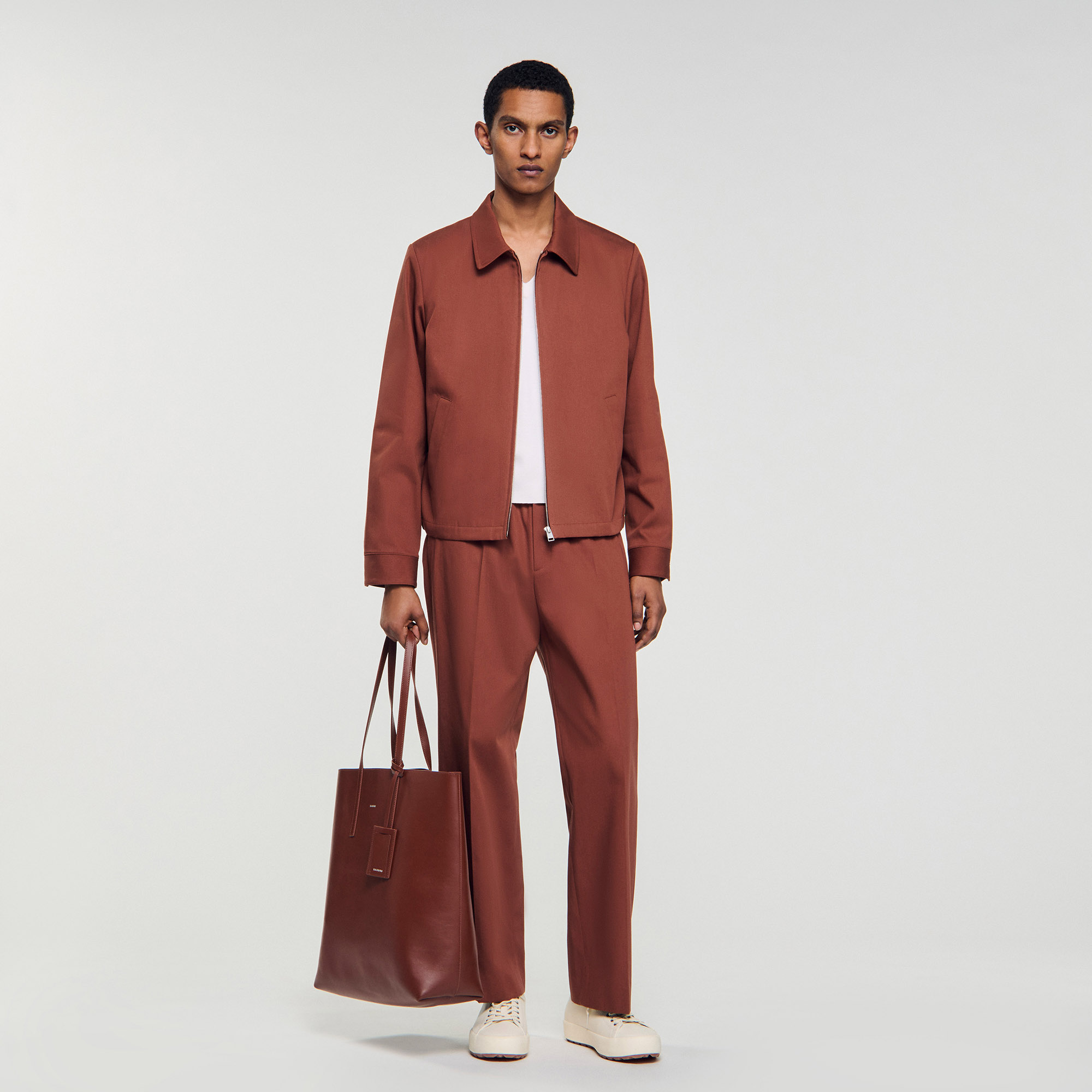 Cotton jacket brown for Men | Sandro Paris