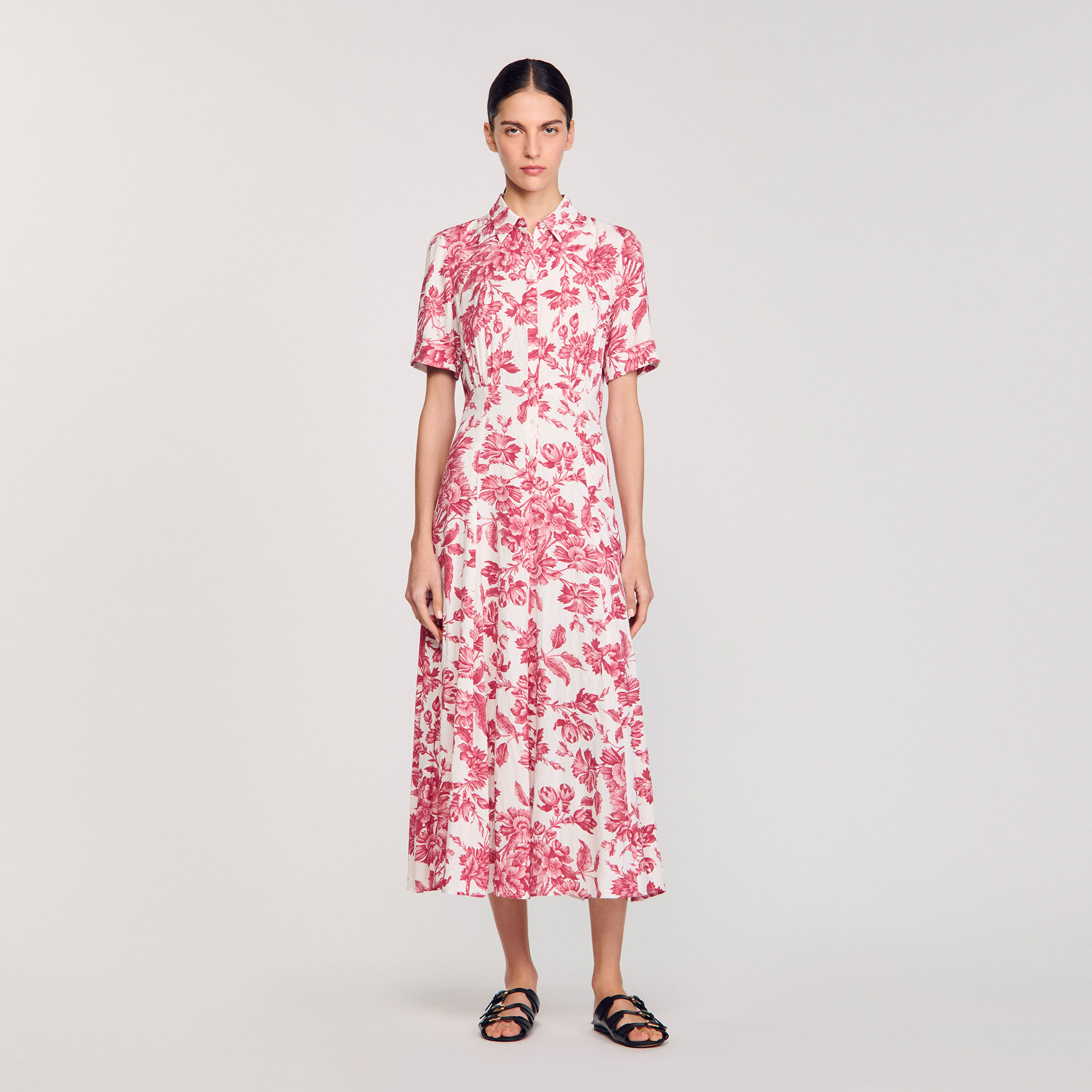 Floral patterned maxi dress red For Women | Sandro Paris